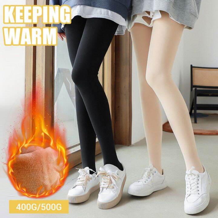 Womens Stockings Opaque Fleece Lined Tights Stocking High Waist 120d