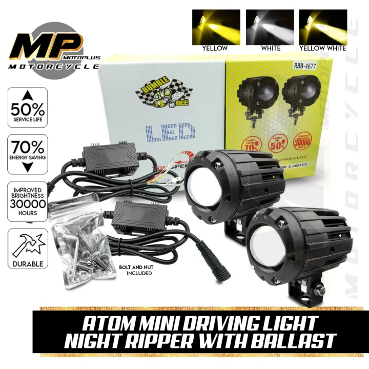 ATOM MINI DRIVING LIGHT NIGHT RIPPER WITH BALLAST- MOTOPLUS | Lazada PH