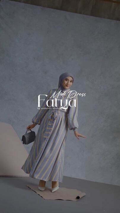 FATYA MIDI DRESS NADHEERA LUXURY // MIDI DRESS TERBARU // MIDI DRESS ...