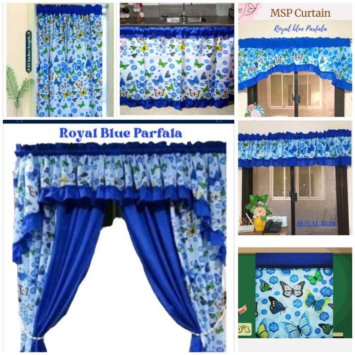 Parfalla Butterfly Blue Matchy matchy Curtains Kurtina ⭐ | Lazada PH