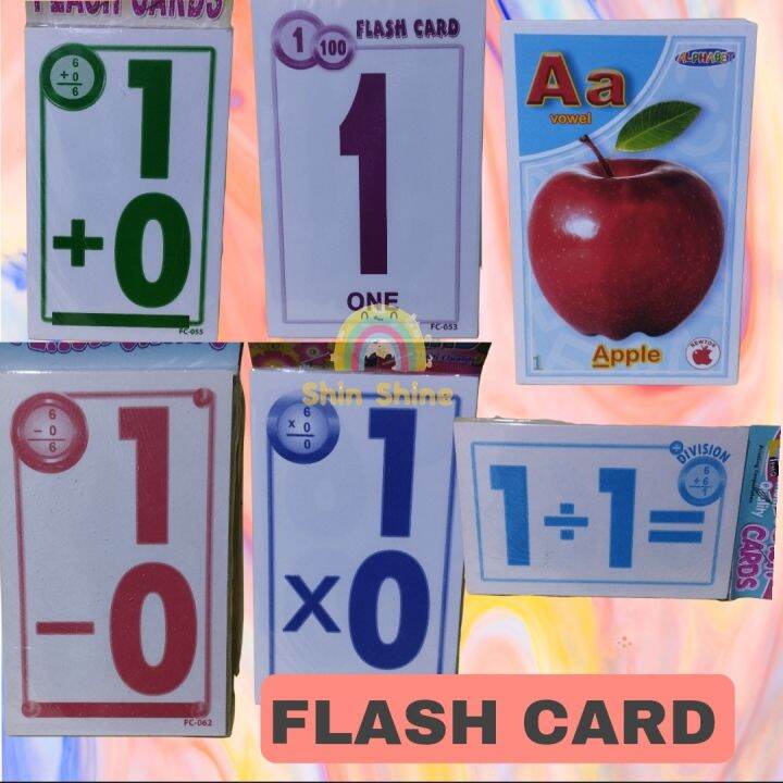 set of 6pcs. flashcard (alphabet, numbers 1-100, Multiplication ...