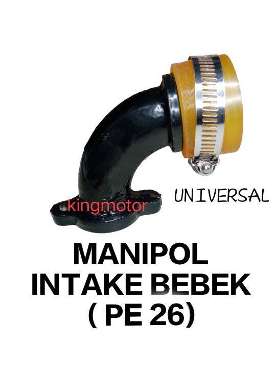 MANIPOL MANIFOLD INTAKE KARBURATOR UNIVERSAL UNTUK SEMUA MOTOR BEBEK 4 TAK PE 26 KUALITAS SUPER ...