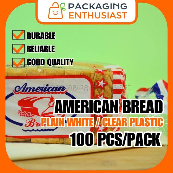 TASTY AMERICAN Bread Plastic WHITE / CLEAR (100 PCS/PACK) | Lazada PH