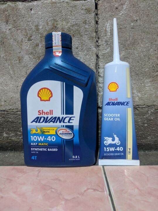Paket Oli Motor Matic Shell AX7 10W 40/30 800ml + Oli Gardan Shell ...