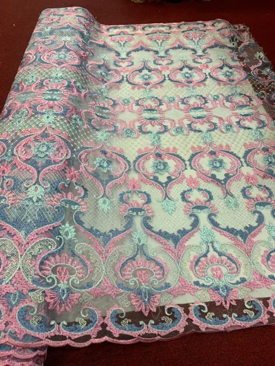 Kain Tile/Tulle Motif Elisab, kain tile brokat, tile mutiara, tile ...