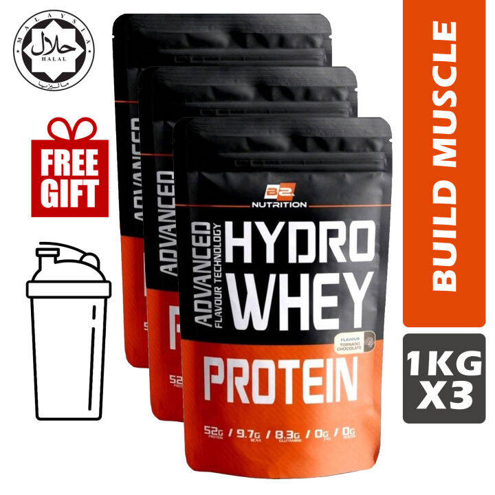 BS Nutrition Hydro Whey Protein 3kg (1kg packs), 52g Protein/Serv, Lean ...