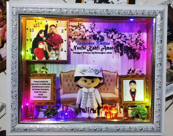 Kado khitan sunat kemas frame kaca jam aktif | Lazada Indonesia