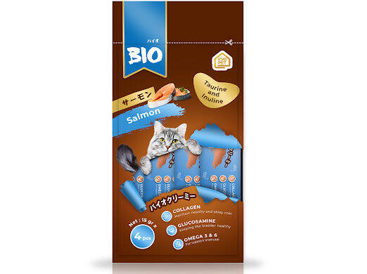 bio creamy snack kucing isi 4 rasa salmon | Lazada Indonesia