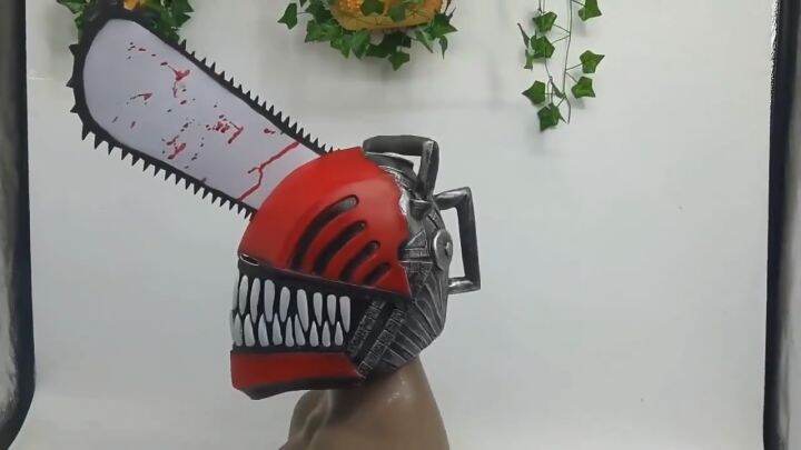 Chainsaw Man Cosplay Helmet Anime Latex Full Face Mask Halloween Party ...
