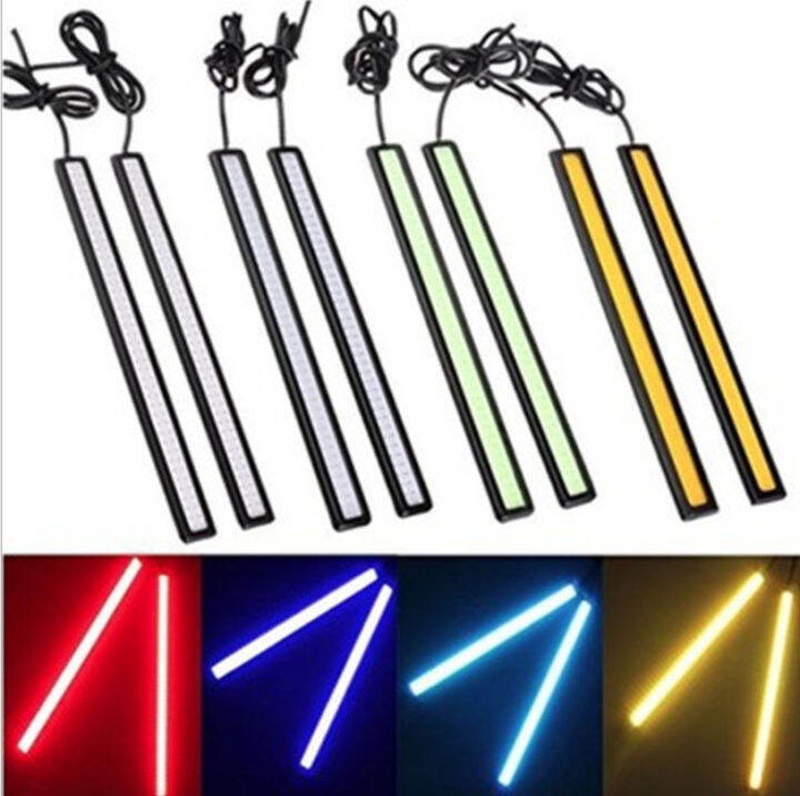2Pcs 17cm COB Daytime Running Light 12V Waterproof LED Strip Fog Lamp ...
