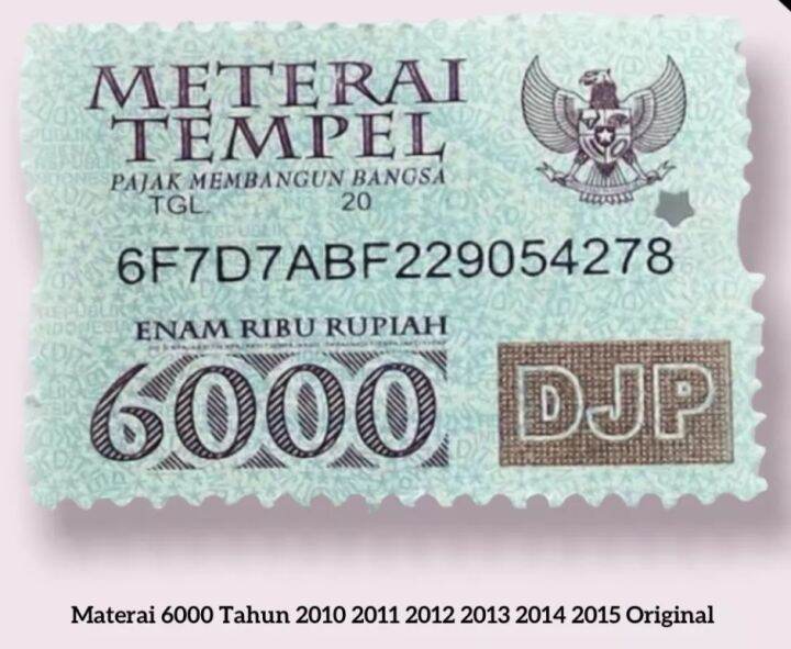Materai atau meterai tempel 6000 Kuno th 2010-2015 Original | Lazada Indonesia