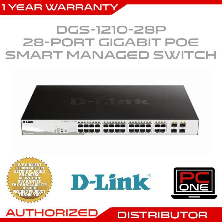 D-Link 28-Port Gigabit PoE Smart Managed Switch DGS-1210-28P | Lazada PH