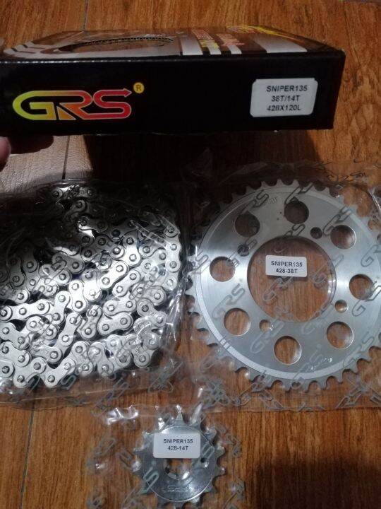 GRS Japan Chain & Sprocket Kit for Yamaha SNIPER 135 MC 38t/14t 428H x ...