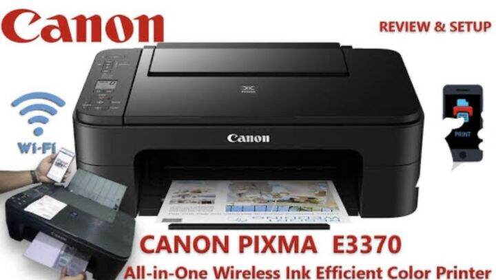 Printer Canon Pixma E3370 + InkTank Print Scan Copy Wi-Fi Direct (ปริ้นกับโทรศัพท์มือถือได้ ...