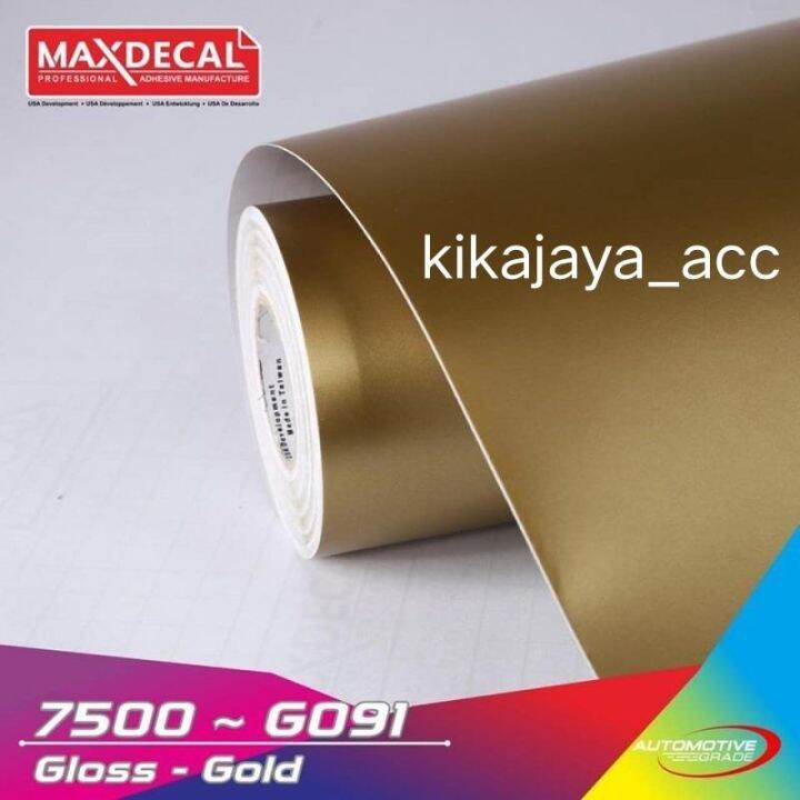 STIKER SKOTLET MOTOR MOBIL GOLD GLOSS ukuran 1m x 45cm SKOTLET EMAS KILAP MAXDECAL G091 | Lazada ...
