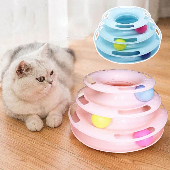 Pets Interactive Toys Cats Four-Tier Turntable Pet Intellectual Track ...