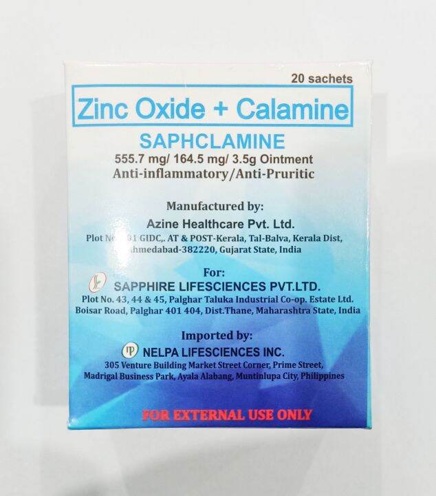 SAPHCLAMINE - Zinc Oxide + Calamine Ointment | Lazada PH