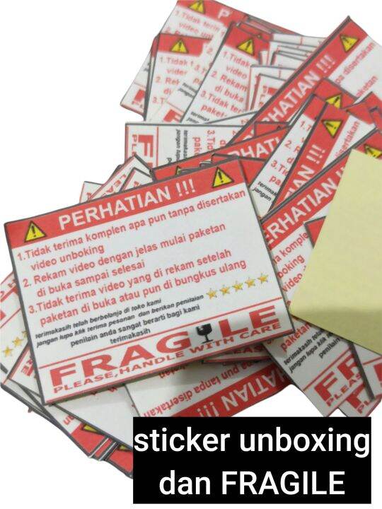 100 pcs sticker unboxing dan fragile | Lazada Indonesia