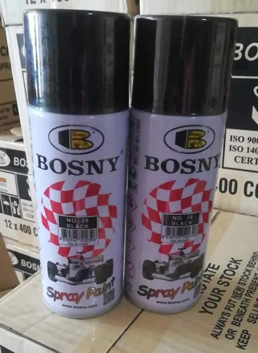 BOSNY SPRAY PAINT BLACK COLOR VARIANT BUNDLE OF 2BOTTLE | Lazada PH