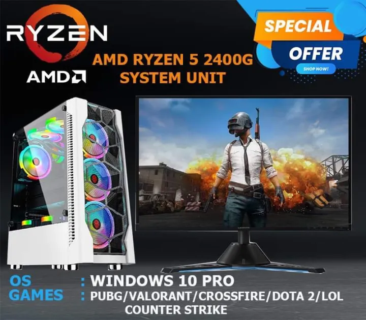 RYZEN 5 2400G SYSTEM UNIT/ COMPUTER DESKTOP RYZEN 5 2400G SYSTEM UNIT W ...