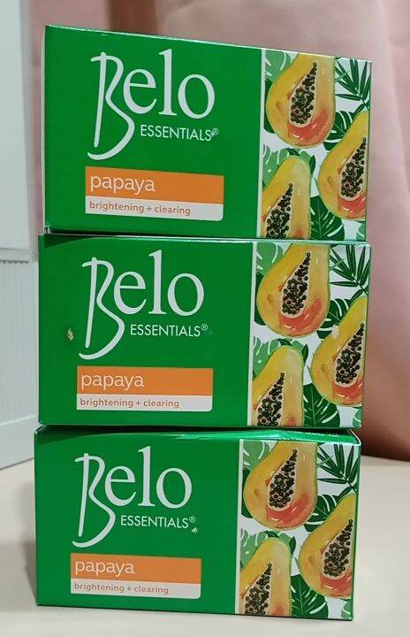 BELO ESSENTIALS 3 IN 1 IN PACK PAPAYA SOAP BRIGHTENING + CLEARING 135G ...