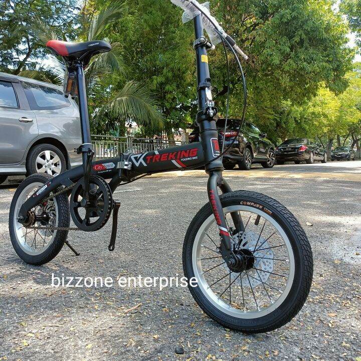 14" treking folding bike basikal lipat kid student (single speed) | Lazada
