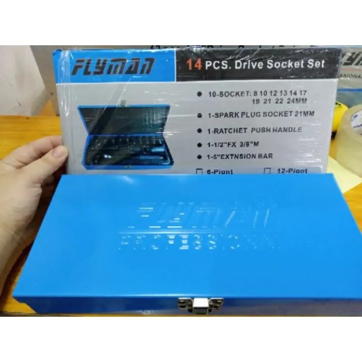 Original Flyman USA 14pcs SOCKET SET 1/2 Drive ( 8-24mm ) 6point, Heavy ...
