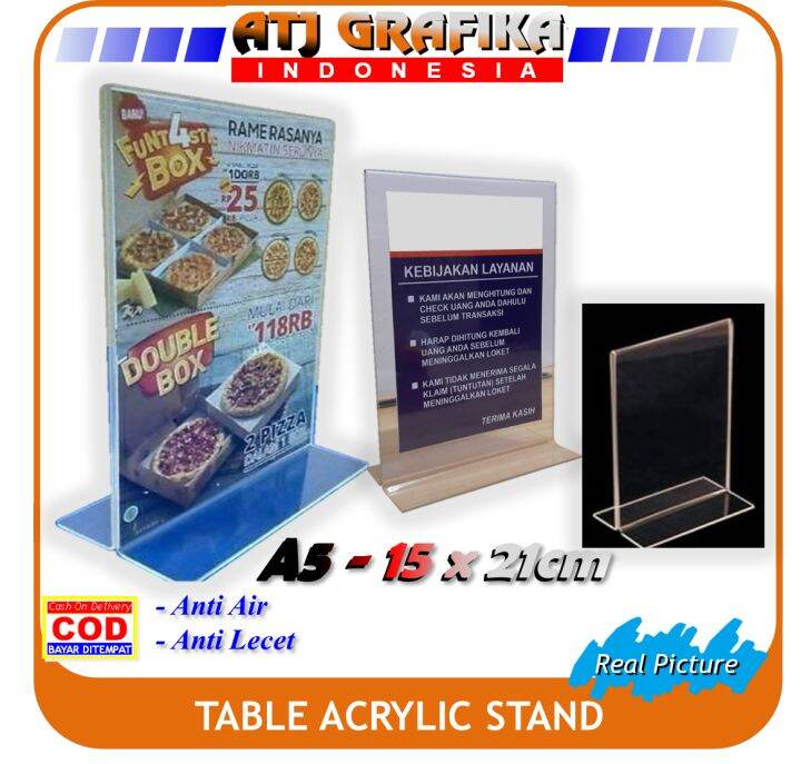 Acrylic Stand A5 papan menu meja tempat brosur iklan dll | Lazada Indonesia