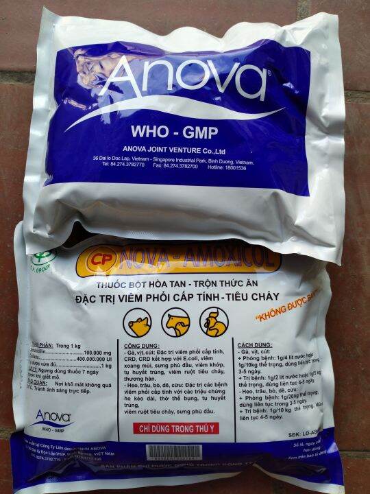 amoxicol 10%- 1kg/gói tr.i viêm phổi cấp tính, tiêu chảy cho heo gà vịt ...