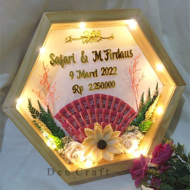 Custom Mahar Figura Bingkai Hexagonal Mahar Pernikahan unik ukuran Diameter 30 | Lazada Indonesia