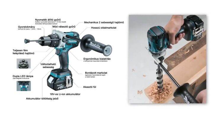 Screwfix Makita DHP481RTJ 18V 5Ah Li-Ion Cordless Combi, 50% OFF