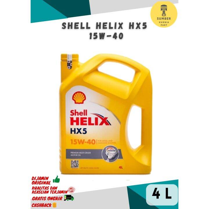 Shell helix HX5 15W 40 4L original scan barcode | Lazada Indonesia