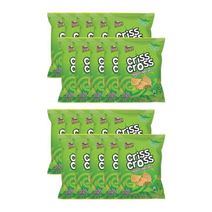 Criss Cross Cheesy Sour Cream & Onion 20G (Set of 10) - Pack of 2 | Lazada PH