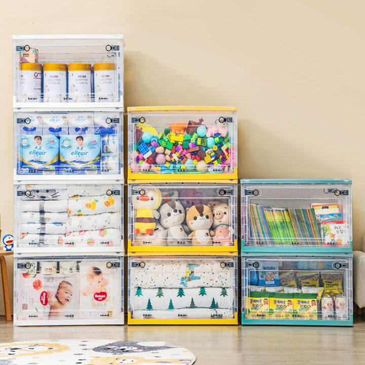 Transparent Foldable Storage Box Waterproof Double Door Foldable Books ...