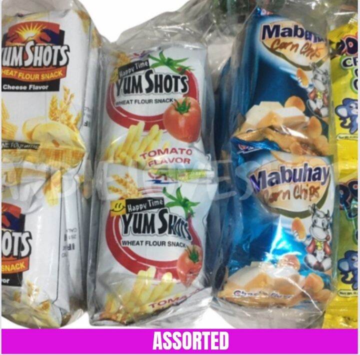 PACK OF 4: Assorted Snacks ( Karaoke , Yumshot, Mabuhay, Popsy) 12 pcs ...