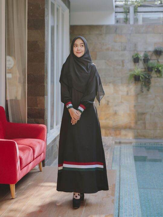 RICIS BY KHAYRA - Palestine Dress Basic Gamis Bendera PalestinaToyobo ...