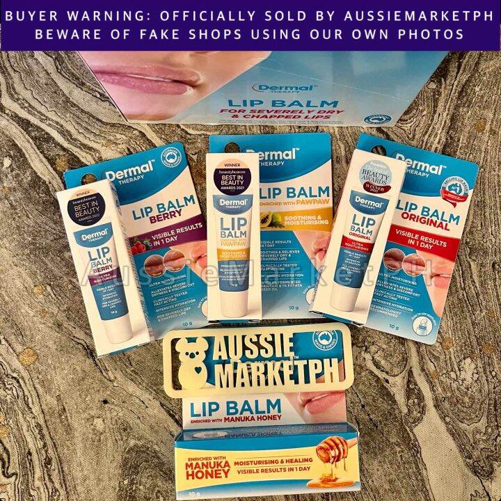 DERMAL LIP THERAPY LIP BALM MOISTURISER ORIGINAL BERRY MANUKA PAWPAW ...