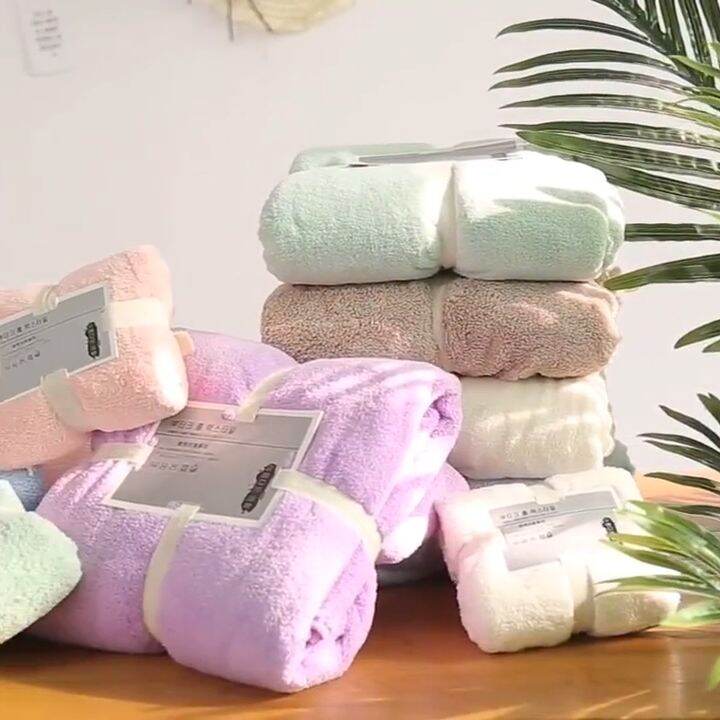 Tuala Viral Towel Set 2 In 1 Microfiber Bath Face Towel Set Soft ...