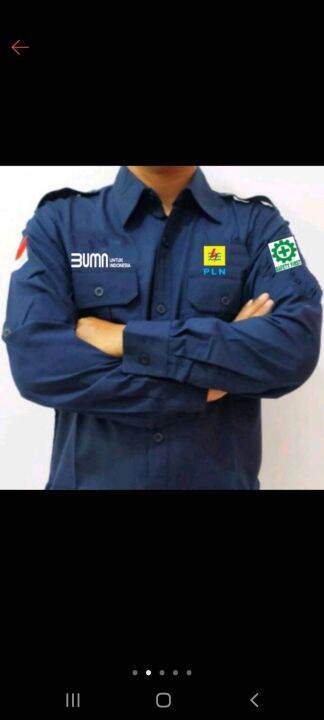 seragam PLN biru navy/kemeja PLN BUMN | Lazada Indonesia