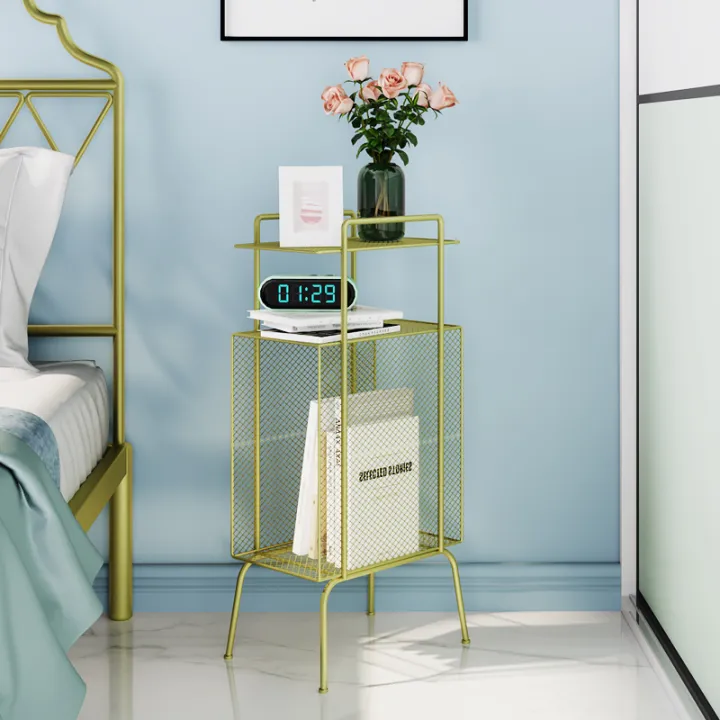 Nordic Storage Artifact Shelf Floor Bedside Table Bookshelf Living Room ...