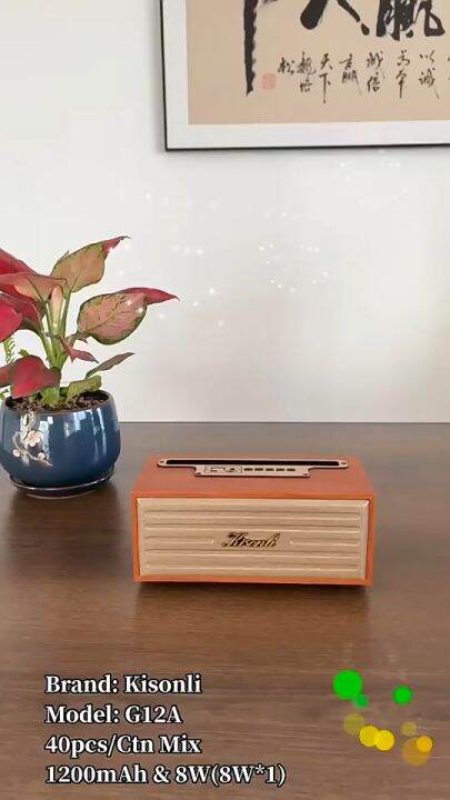 G12A Speaker Bluetooth Kisonli Portable Retro Klasik Wooden - BE ...