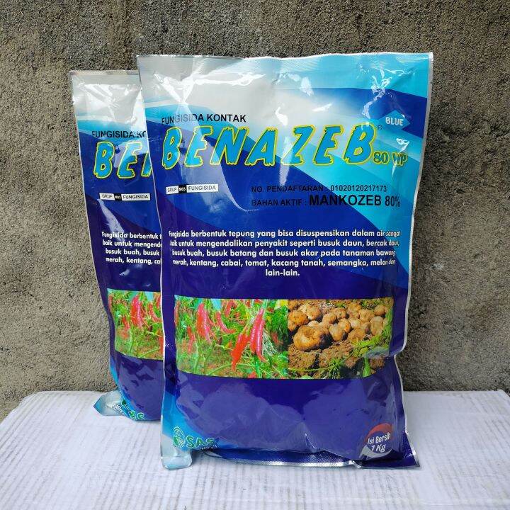 Fungisida Benazeb 87 /80WP 1kg Mankozeb biru / blue mengendalikan busuk ...