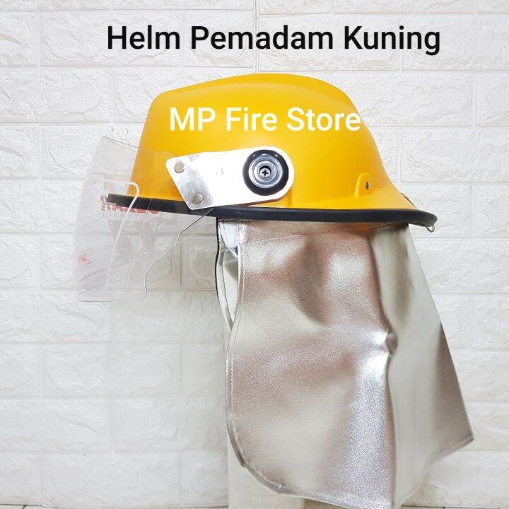 FIRE HELMET HELM DAMKAR YELLOW KUNING PEMADAM KEBAKARAN TAHAN PANAS ...