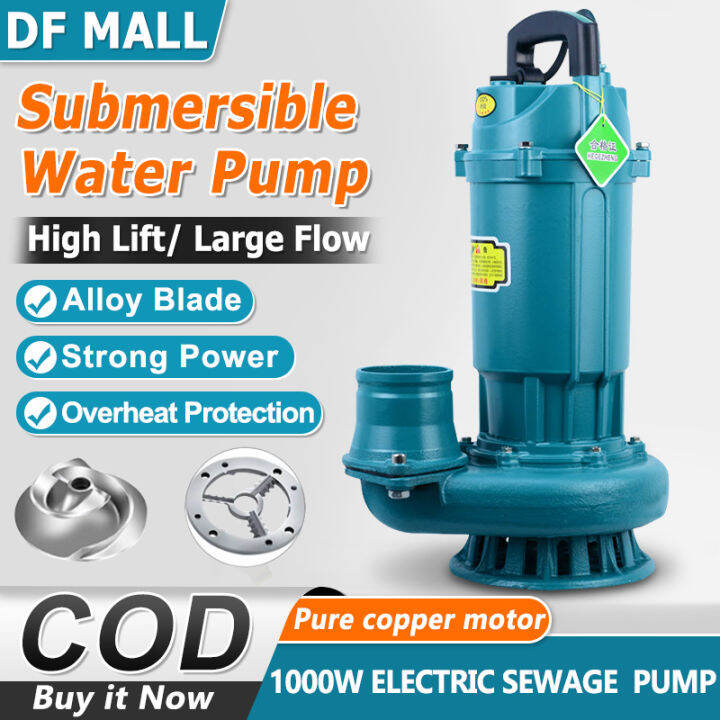 Submersible Water Pump 220V 1000W Submersible Pump Heavy Duty Stainless Steel Sewage ...