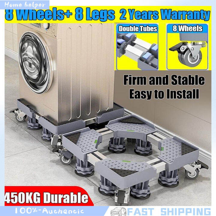 2 Tube Washing Machine Stand With Wheels Adjustable Refrigerator Base ...