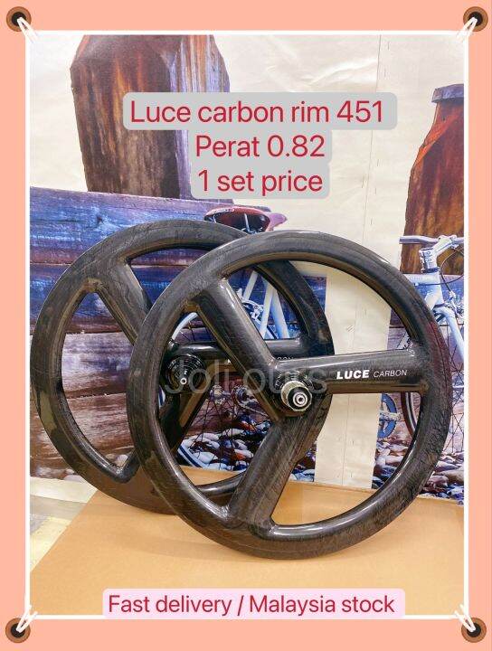 LUCE carbon rim 451 wheel set 20” 2022 new design Readystock | Lazada