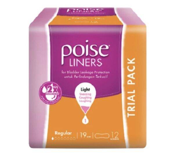 Poise Liners Regular Incontinence/Adult Diapers (19cm/12’s/Packs) | Lazada