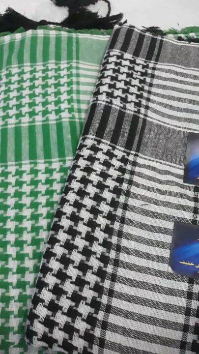 Sorban Slayer Tactical Putih Hitam Kotak Jagung Rumbai Sorban Palestina ...