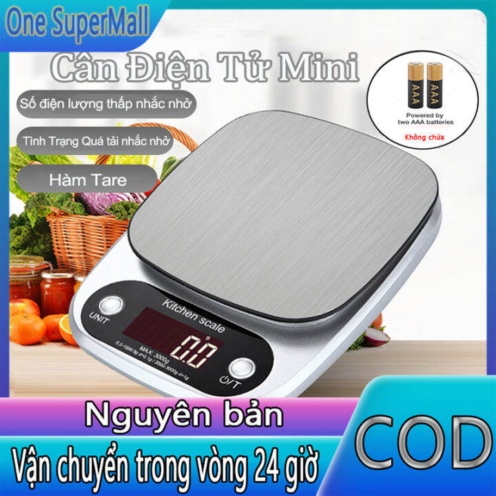 Cân tiểu ly điện tử nhà bếp mini kitchen scale 0,1gr - 3kg/5kg/10kg màn hình led cảm ứng tích ...