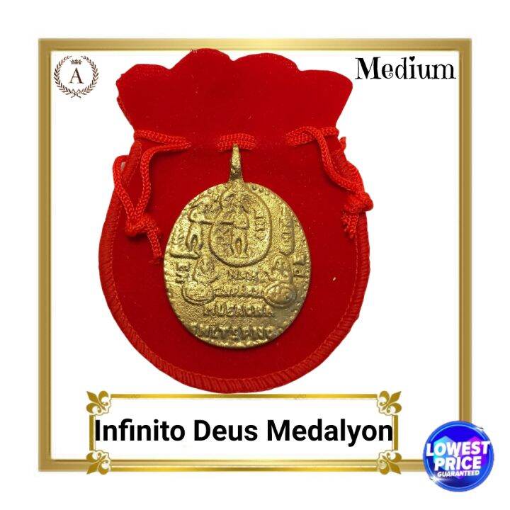 Infinito Deus Medalyon medium Pangkalahatang proteksyon with red pouch ...